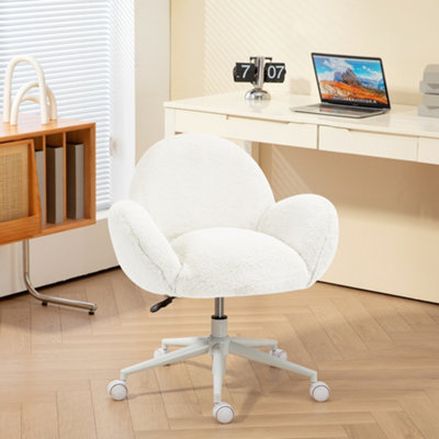 Desk chair white fluffy store