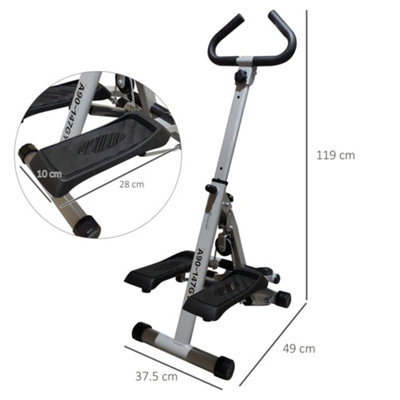 HOMCOM Foldable Stepper Adjustable Step Machine w/ Handlebar LCD ...