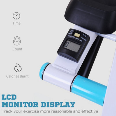 HOMCOM Foldable Stepper Adjustable Step Machine w/ Handlebar LCD ...