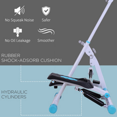 HOMCOM Foldable Stepper Adjustable Step Machine w/ Handlebar LCD ...
