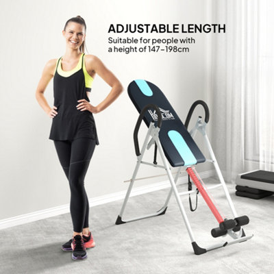 HOMCOM Foldable Therapy Gravity Inversion Table AB Exercise Bench Home ...