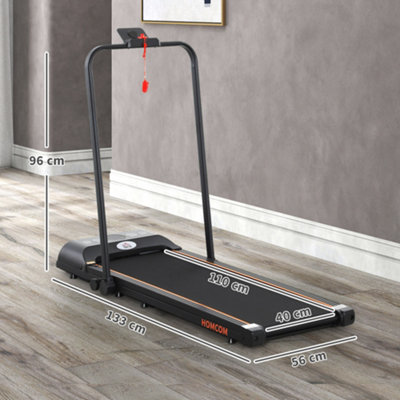 HOMCOM Foldable Walking Treadmill w/ LED Display, Orange