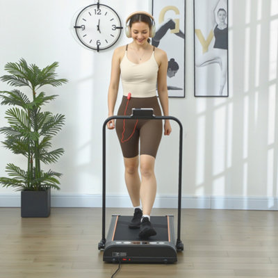 HOMCOM Foldable Walking Treadmill w/ LED Display, Orange