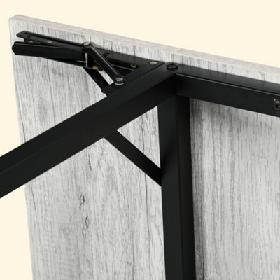 HOMCOM Folding Dining Table, Drop Leaf Table for 2-4 People, Grey