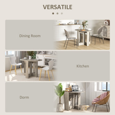 HOMCOM Folding Dining Table Foldable Drop Leaf Dinner Table for Kitchen ...