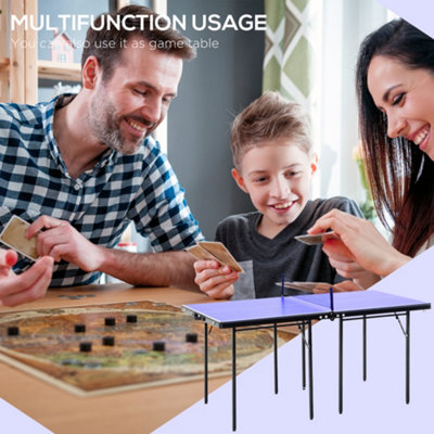 HOMCOM Folding Mini Table Tennis Portable Ping Pong Set Games Play ...