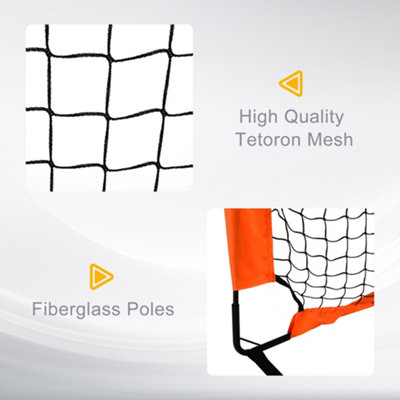 HOMCOM Football Goal Folding Outdoor with All Weather Net 6'x3' Orange