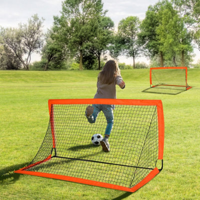 HOMCOM Football Goal Folding Outdoor with All Weather Net Kids Adults 6 ...