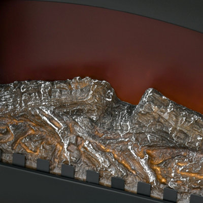 HOMCOM Free standing Electric Fireplace Stove W/ LED Fire Flame Effect ...