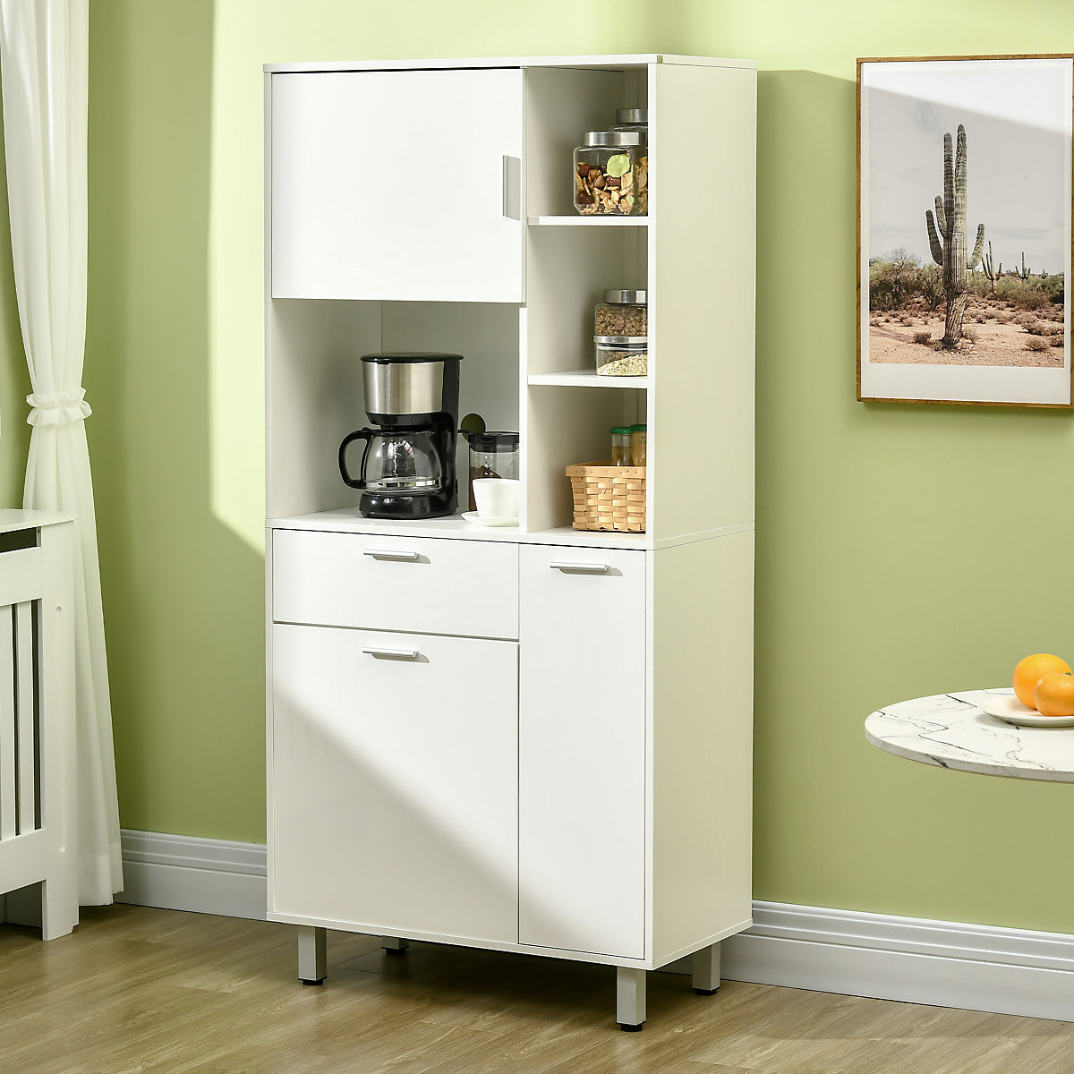 HOMCOM Freestanding Kitchen Storage Unit Cupboard Cabinets Drawers Shelf HOMCOM Freestanding Kitchen Storage Unit Cupboard Cabinets Drawers Shelf