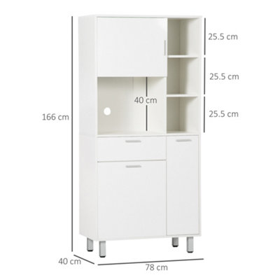 HOMCOM Freestanding Kitchen Storage Unit Cupboard Cabinets Drawers Shelf