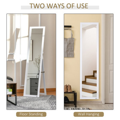 HOMCOM Full Length Mirror, Floor Standing or Wall-Mounted Long Mirror ...