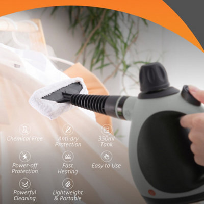 HOMCOM Handheld Steam Cleaner Multi-purpose Steamer w/ 9 Pieces ...