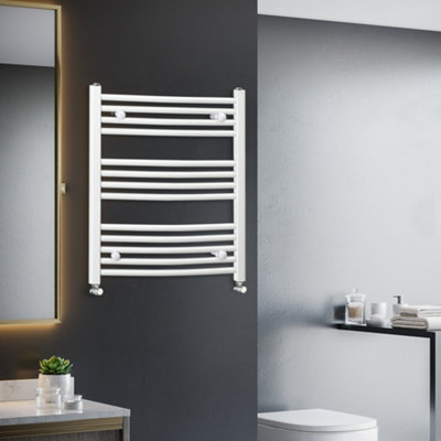 HOMCOM Heated Towel Rail, Hydronic Bathroom Ladder Radiator 600mm x ...
