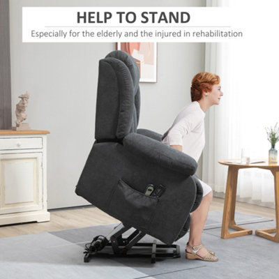 HOMCOM Heavy Duty Riser and Recliner Chair Lift Chair for the Elderly Dark Grey