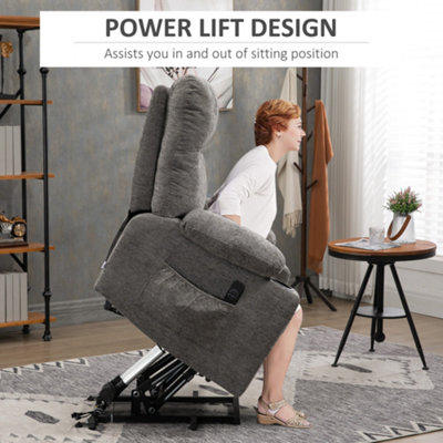 HOMCOM HEAVY DUTY RISER AND RECLINER CHAIR LIFT CHAIR FOR THE ELDERLY, GREY