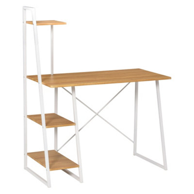 HOMCOM Home Office Computer Desk Study Writing Table with 3-Tier ...
