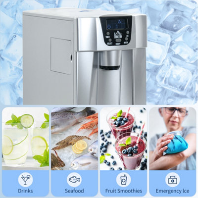 HOMCOM Ice Maker Machine and Water Dispenser 9 Ice Cubes Ready in 6-10 Mins