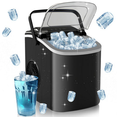 HOMCOM Ice Maker w/ Ice Scoop Basket 12Kg in 24 Hrs 9 Cubes Ready in 6 ...