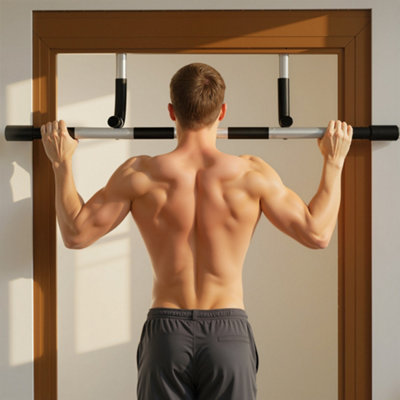 HOMCOM Indoor Fitness Door Horizontal Bar Pull-ups Home Gym Upper Body ...
