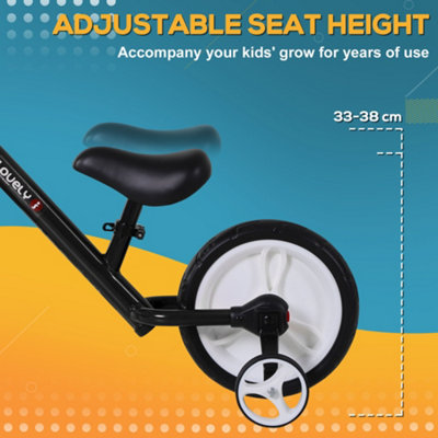 HOMCOM Kids Balance Training Bike Toy w/ Stabilizers For Child 2-5 ...