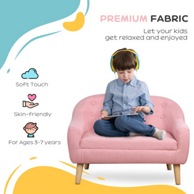 HOMCOM Kids Mini Sofa Children Armchair Seating Bedroom Playroom Furniture Pink
