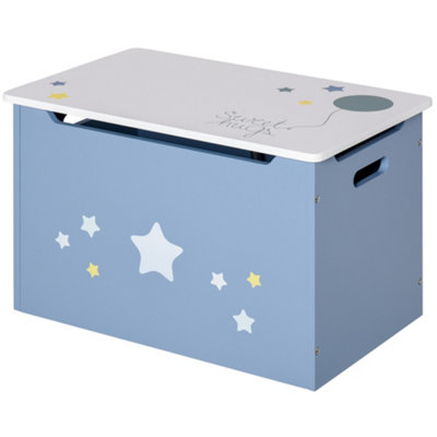 HOMCOM Kids Wooden Toy Box Children Storage Chest Organiser Side Handle ...