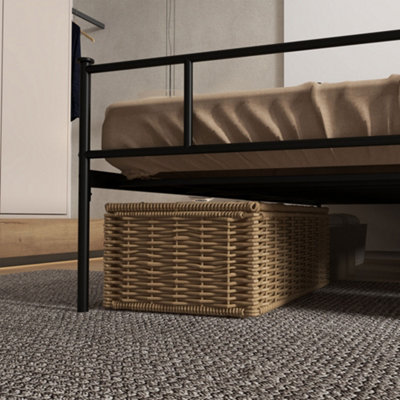 HOMCOM King Metal Bed Frame w/ Headboard and Footboard, 31cm Under-bed ...