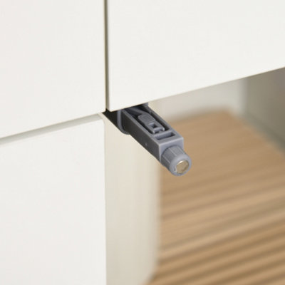 HOMCOM Kitchen Cupboard Storage Cabinet Push Open Doors and Drawers, White