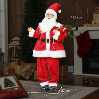 HOMCOM Life Size Animated Santa Claus with Sound Activated for Party