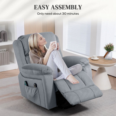HOMCOM Lift Chair Riser and Recliner Chair with Vibration Massage, Heat ...