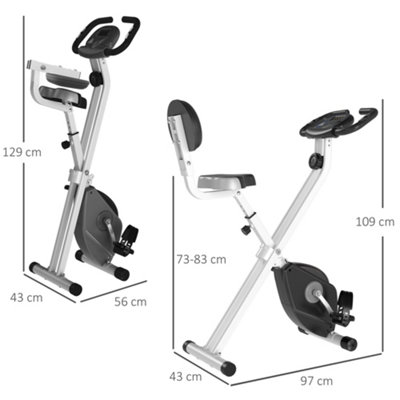 HOMCOM Magnetic Resistance Exercise Bike Foldable LCD Adjustable Seat Grey