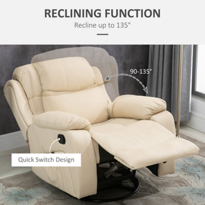 HOMCOM Massage Recliner Chair Manual Reclining Chair with Footrest ...