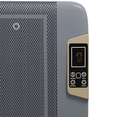 HOMCOM Mica Electric Space Heater, Portable Heater, 2 Heat Settings, Grey