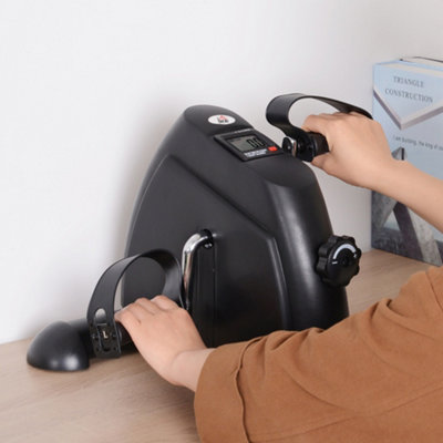 HOMCOM Mini Exercise Bike Portable Pedal Manual Machine Indoor Fitness Black