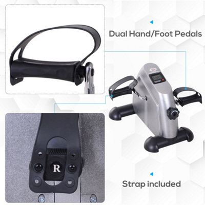 HOMCOM Mini Exercise Bike Portable Pedal Manual Machine Indoor Fitness ...
