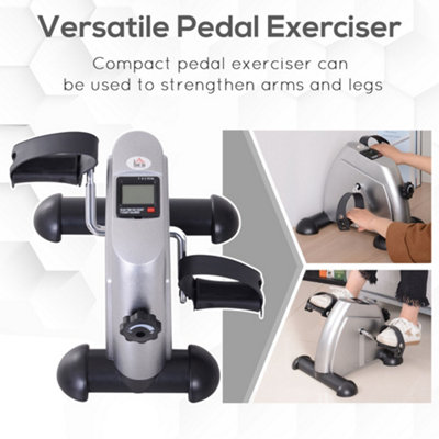 HOMCOM Mini Exercise Bike Portable Pedal Manual Machine Indoor Fitness ...