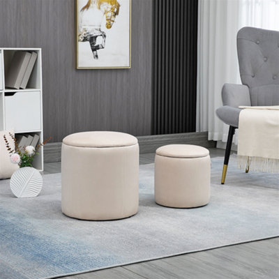 Cream round ottoman store