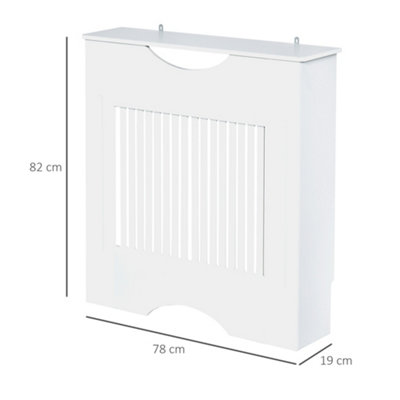 HOMCOM Modern Radiator Cover Heater Cabinet Slatted Worktop Painted MDF ...