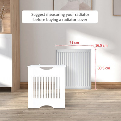 HOMCOM Modern Radiator Cover Heater Cabinet Slatted Worktop Painted MDF ...