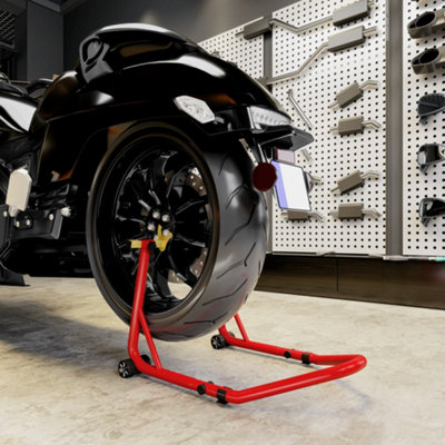 HOMCOM Motorcycle Rear Wheel Stand, 544kg Motorcycle Paddock Stand, Red