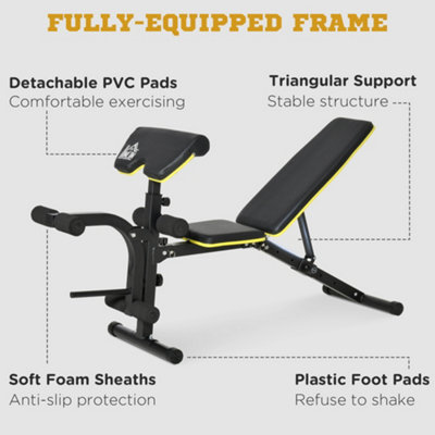 HOMCOM Multi-Functional Sit-Up Dumbbell Weight Bench Adjustable Home Gym