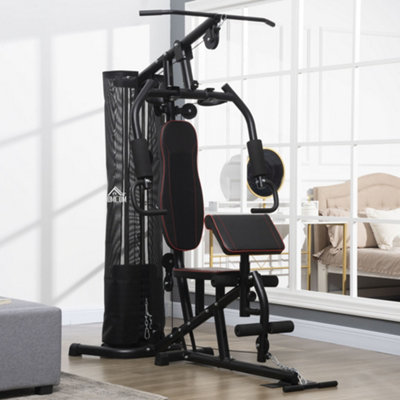 HOMCOM Multi Gym Fitness Equipment Exercise Machine with 45Kg Weight Stack