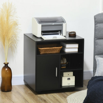 HOMCOM Multi-Storage Printer Unit Office Organisation w/ 5 Compartments ...