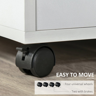 HOMCOM Multi-Storage Printer Unit Office Organisation w/ 5 Compartments ...