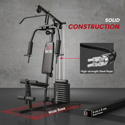 HOMCOM Multifunction Home Gym Machine with 45kg Weights for Full Body ...