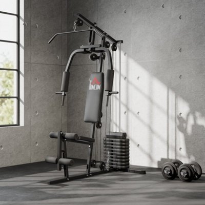 HOMCOM Multifunction Home Gym Machine with 45kg Weights for Full Body ...