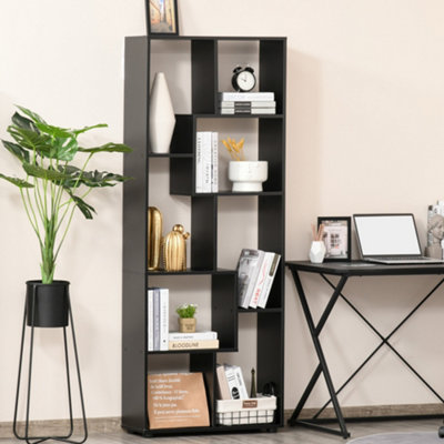 HOMCOM Multipurpose 8-Grid Bookshelf Decorative Shelf, Bathroom ...