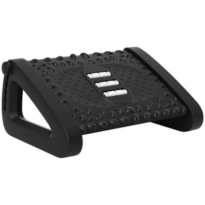 HOMCOM NON-SLIP FOOT REST UNDER DESK OFFICE FOOTREST WITH ADJUSTABLE HEIGHT