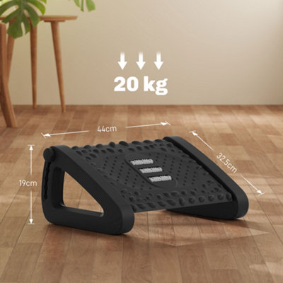 HOMCOM NON-SLIP FOOT REST UNDER DESK OFFICE FOOTREST WITH ADJUSTABLE HEIGHT